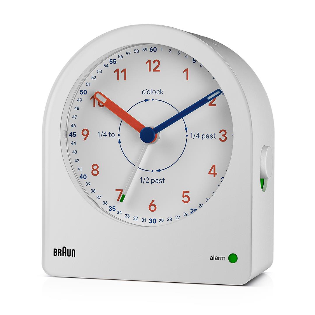 BC22 Braun time teacher quartz alarm clock - white – Braun Clocks - US