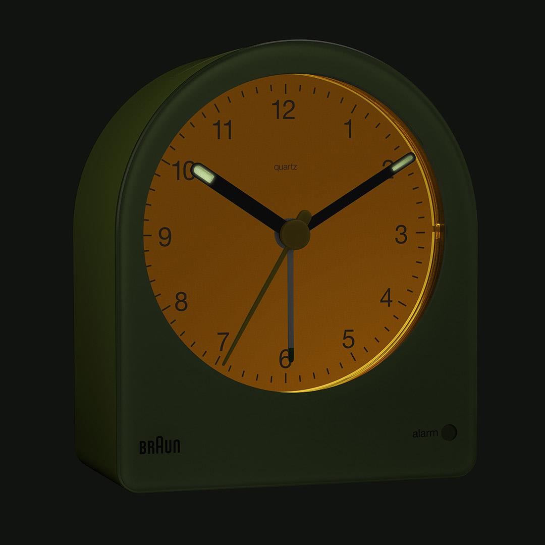 BC22GN Braun classic analogue alarm clock - green – US - Braun Clocks ...