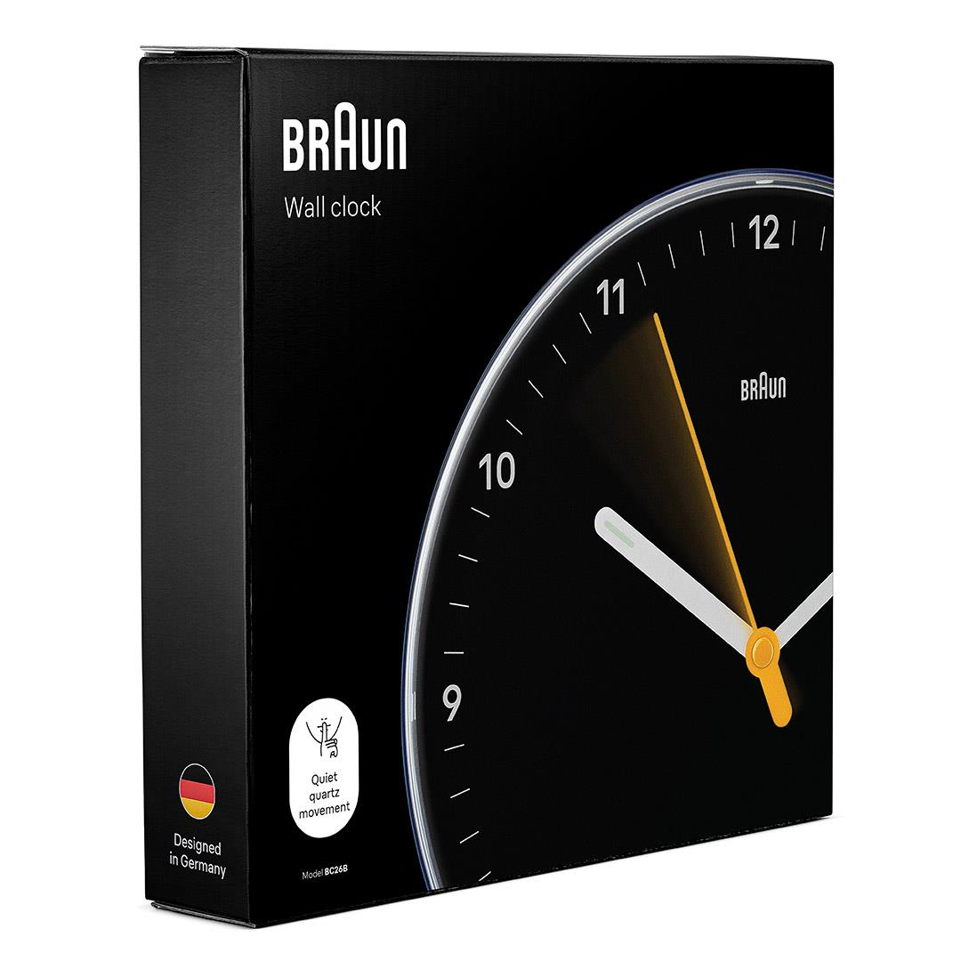 BC26 Braun analogue wall clock - black – US - Braun Clocks & Watches