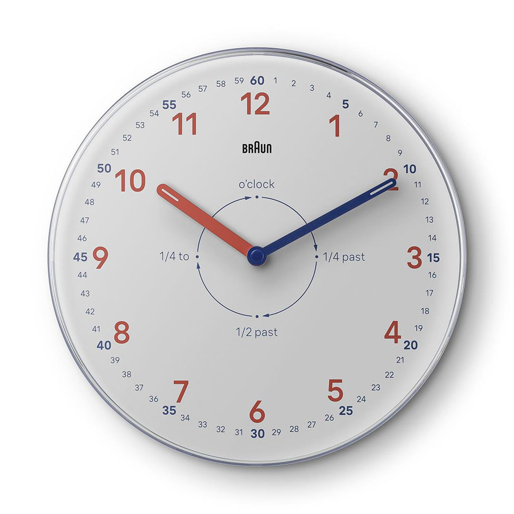 BC26 Braun time teachers wall clock - white – US - Braun Clocks & Watches