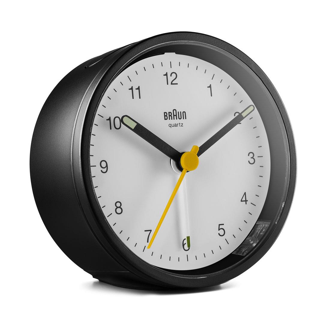 BC12 Braun classic analogue alarm clock - black & white – US - Braun ...