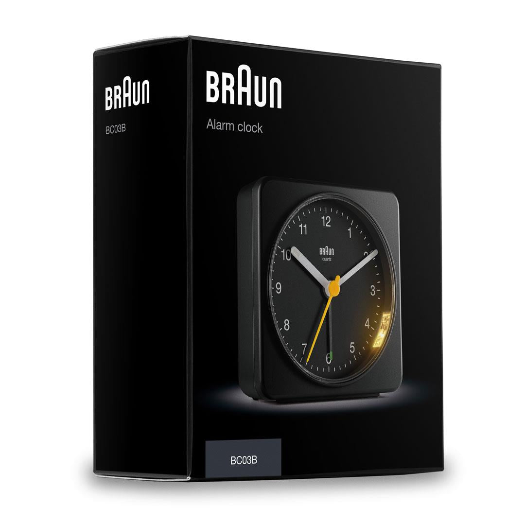 BC03 Braun classic analogue alarm clock - black – US - Braun Clocks ...